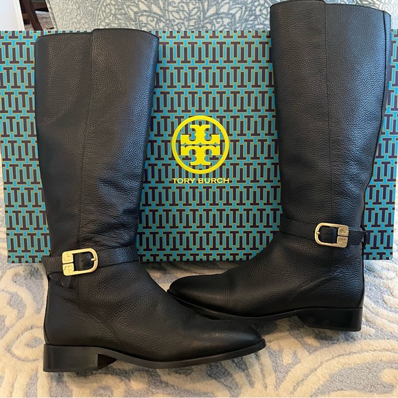 Tory Burch | Shoes | Tory Burch Brooke Black Leather Boot Sz | Poshmark